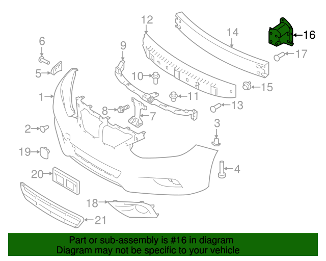 2013-2023 Nissan Bumper Bracket - Driver's Side (LH) 62211-3TA0A ...