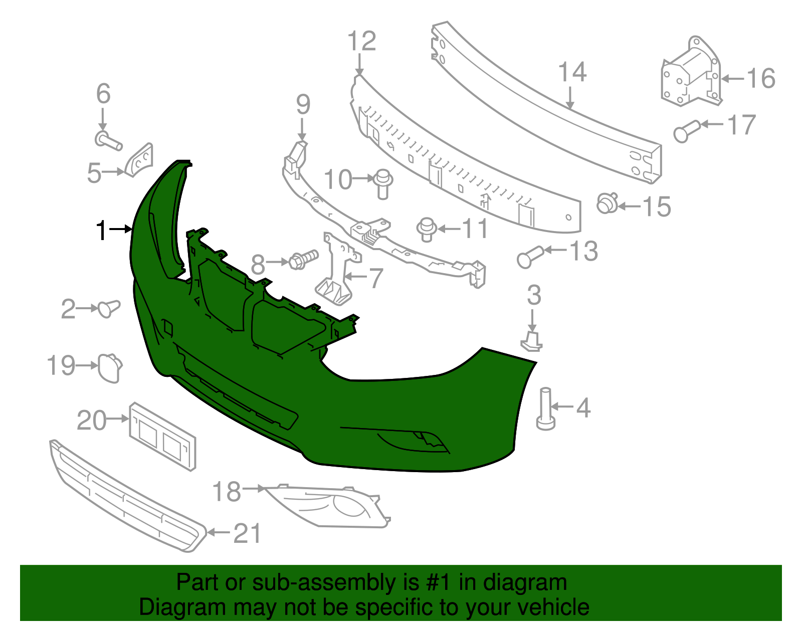 2016-2018 Nissan Altima Bumper Cover 62022-9HS0H | My Nissan Part