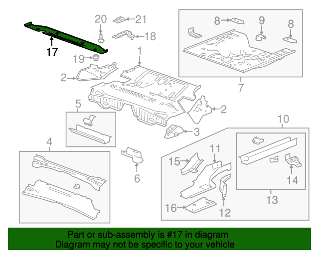 2012-2017 GM Underbody Rear Air Deflector 23198252 | GMPartsDirect.com