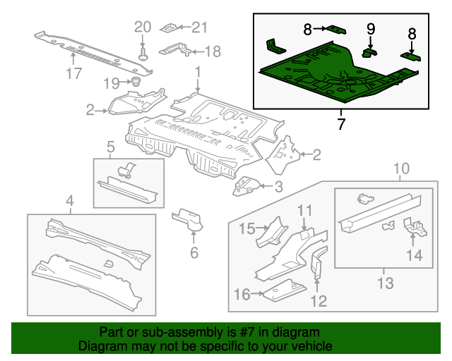 2011-2019 GM Rear Floor Rear Panel 22756016 GM | GMPartsDirect.com