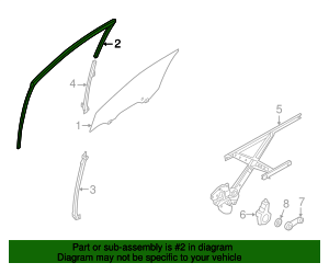 2012-2018 Nissan Versa Run Weather-Strip 80331-3BA1A | Nissan Parts Central