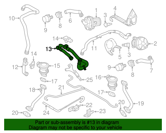 2014-2015 Audi R8 Secondary Air Injection Pump Hose 079-131-605-AT ...