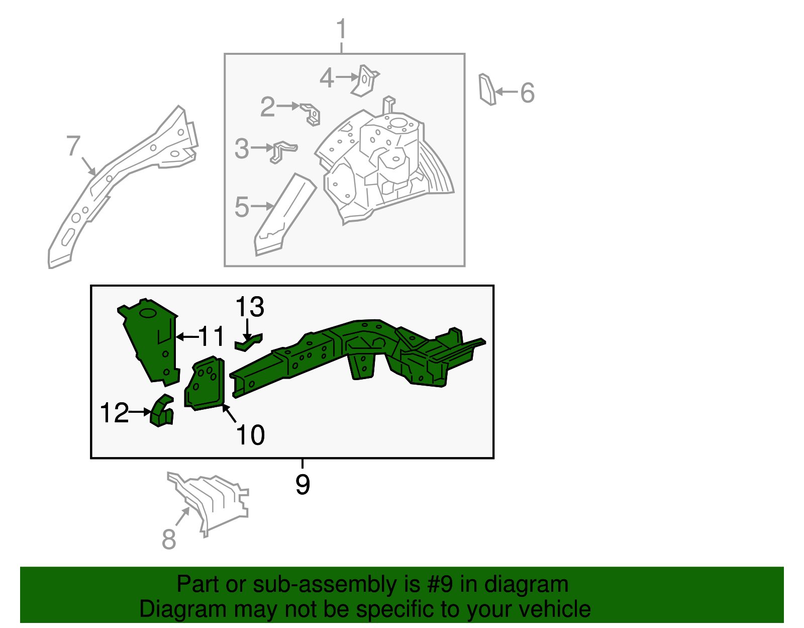 2012-2014 Honda CR-V Side Member Assembly 60810-T0G-A00ZZ | Cheaper ...