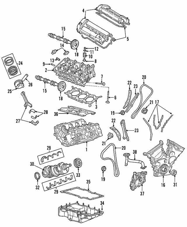 2001-2008 Mazda Short Block AJ03-02-200R-00 | TascaParts.com