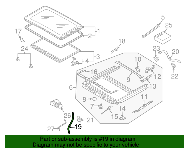 2004-2010 Volkswagen Touareg Sunroof Drain Hose 7L0-877-201-D ...