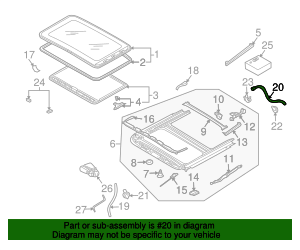 7L6-877-233 - Sunroof Drain Hose 2004-2010 Volkswagen Touareg ...