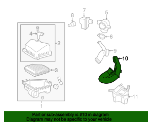 2009-2013 Toyota Inlet Tube 17752-0H010 | Toyota Parts Center