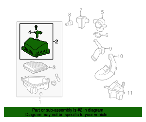 2009-2013 Toyota Upper Cover 17705-0H152 | Toyota Parts