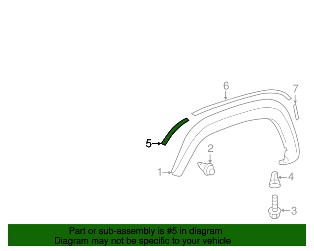 53851-04100 - Wheel Opening Molding Pad - 2016-2023 Toyota Tacoma ...