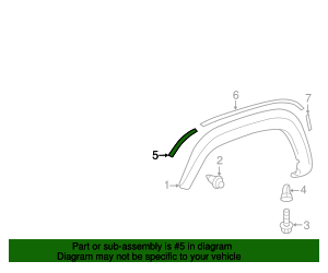 2016-2023 Toyota Tacoma Wheel Opening Molding Pad 53851-04100 | Toyota ...