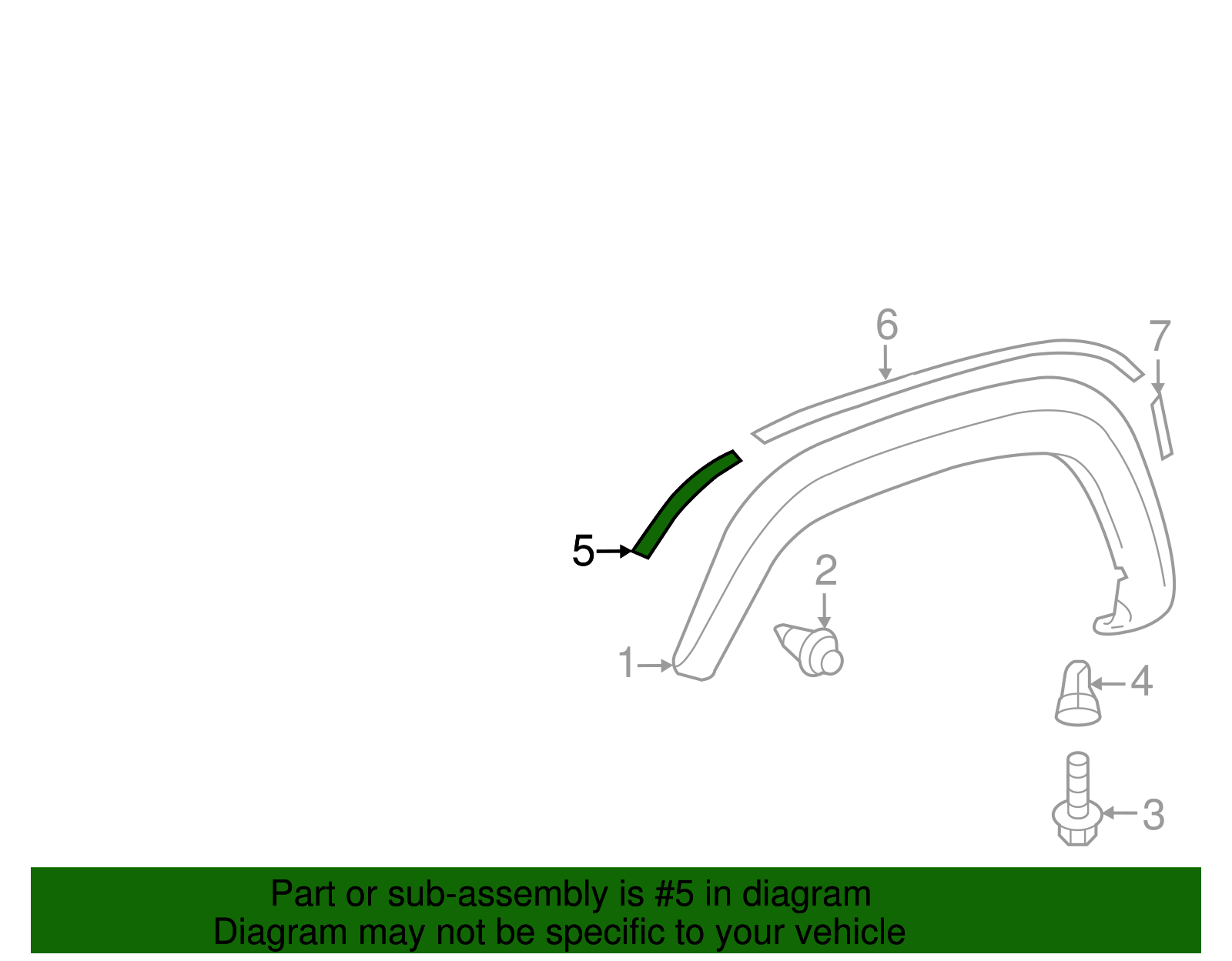 2016-2023 Toyota Tacoma Wheel Opening Molding Pad 75696-04050 | Toyota ...