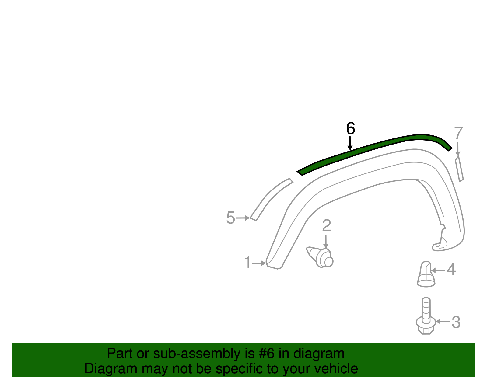 Genuine Toyota Wheel Arch Flare Gasket (Front) part# 53853-04070 for ...
