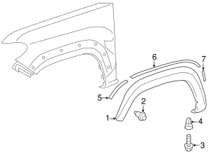 75696-04050 - Wheel Opening Molding Pad 2016-2023 Toyota Tacoma | Longo ...