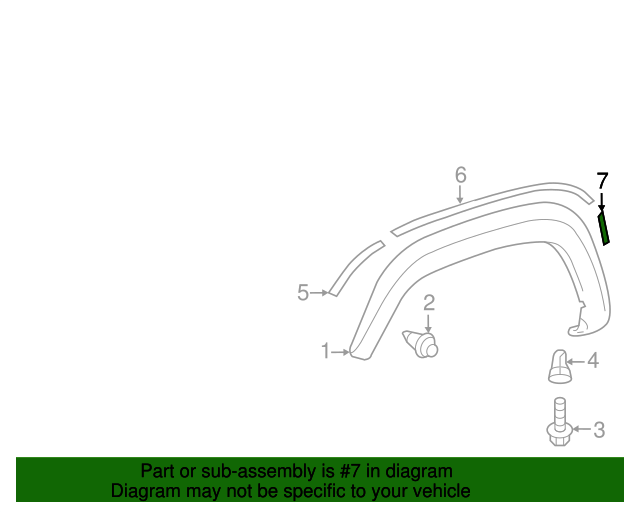 75698-04030 - Wheel Arch Flare Gasket - 2016-2023 Toyota Tacoma | OEM ...