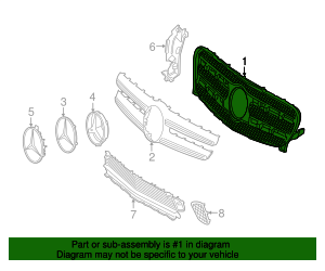 156-880-12-00 - Upper Grille 2015-2017 Mercedes-Benz | Mercedes-Benz ...