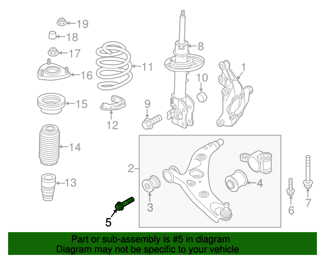 2013-2020 Mazda Lower Control Arm Front Bolt 9YA0-21-603C | TascaParts.com