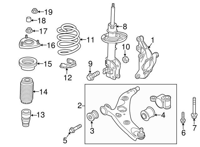 2014-2018 Mazda 3 Lower Control Arm B60S-34-300G | RealMazdaParts.com