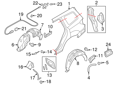 Quarter Panel Components for 2013 Subaru Forester Subaru Parts Store