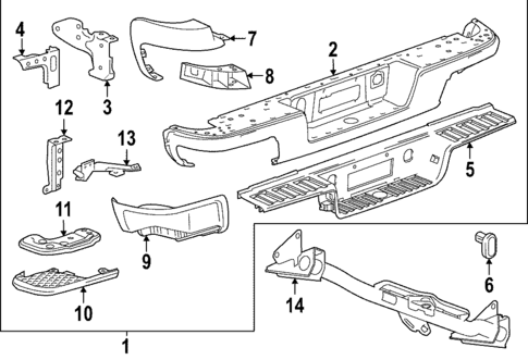 Bumper & Components - Rear for 2016 Chevrolet Colorado | GMPartsDirect.com