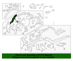 2011-2017 GM Passenger Side Front Wheelhouse Panel Inner Front Brace ...
