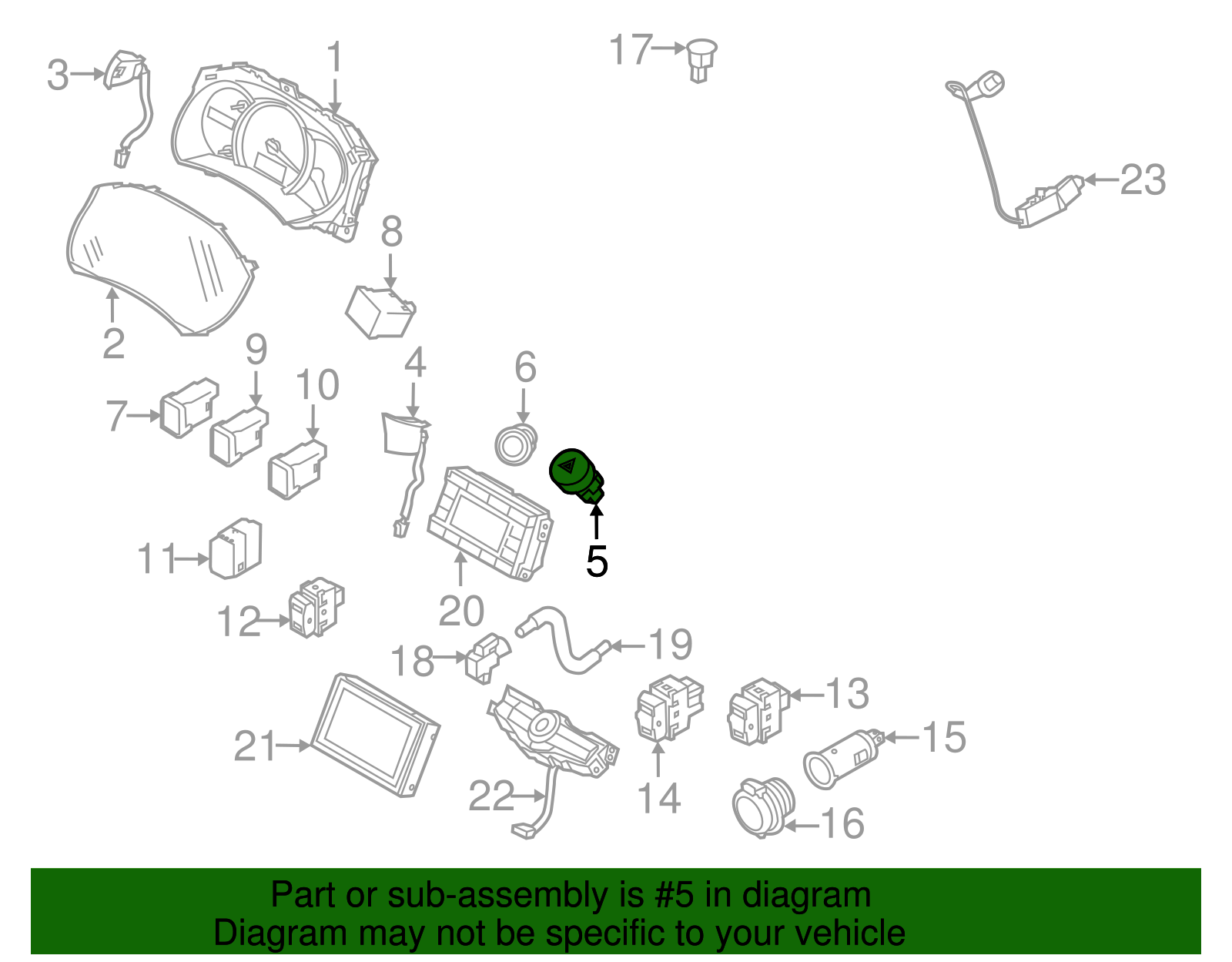 2011-2017 Nissan Quest Hazard Switch 25290-1JA0A | Hoffman Nissan Parts
