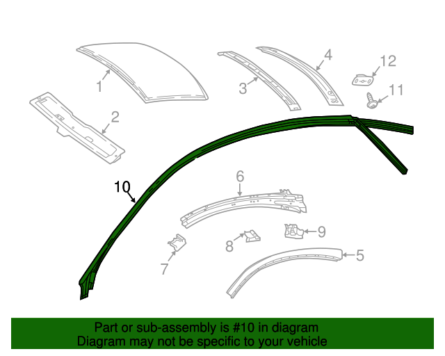 238-670-67-00 - Roof Panel Weatherstrip 2018-2023 Mercedes-Benz ...
