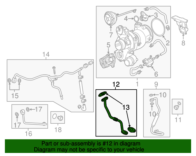 2016-2024 GM Turbocharger Oil Return Line 12660184 GM | GMPartsDirect.com