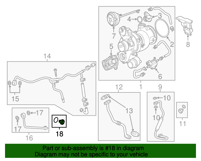 2016-2021 GM Turbocharger Coolant Return Pipe Fitting 12676405 | GMPartsNow