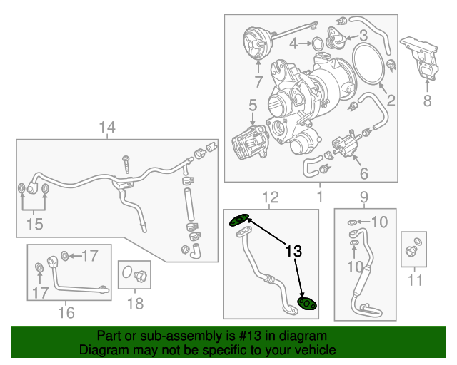 2016-2024 GM Turbocharger Oil Return Pipe Gasket 12640468 GM ...