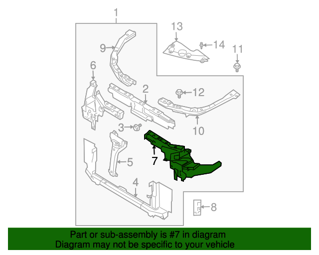 2003-2007 Nissan Murano Side Support 62521-CA00A | Team Nissan Inc.