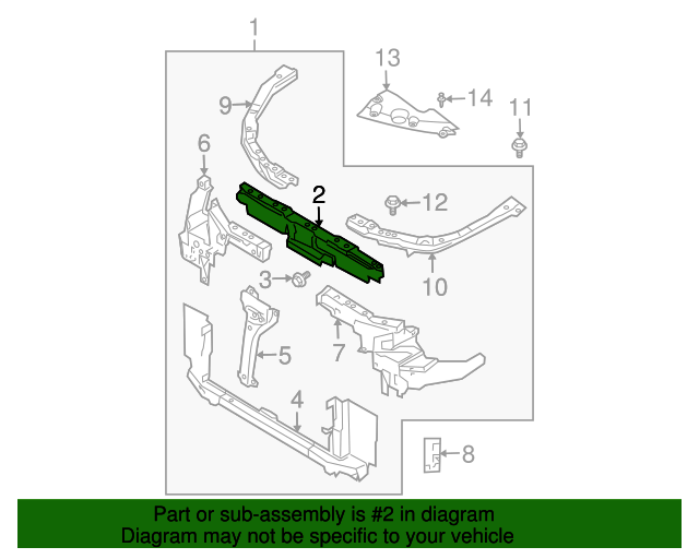 62511-CA000 - Center Bar 2003-2007 Nissan Murano | Nissan Parts ...