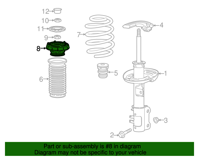2013-2022 GM Front Suspension Strut Mount 95212727 | TascaParts.com