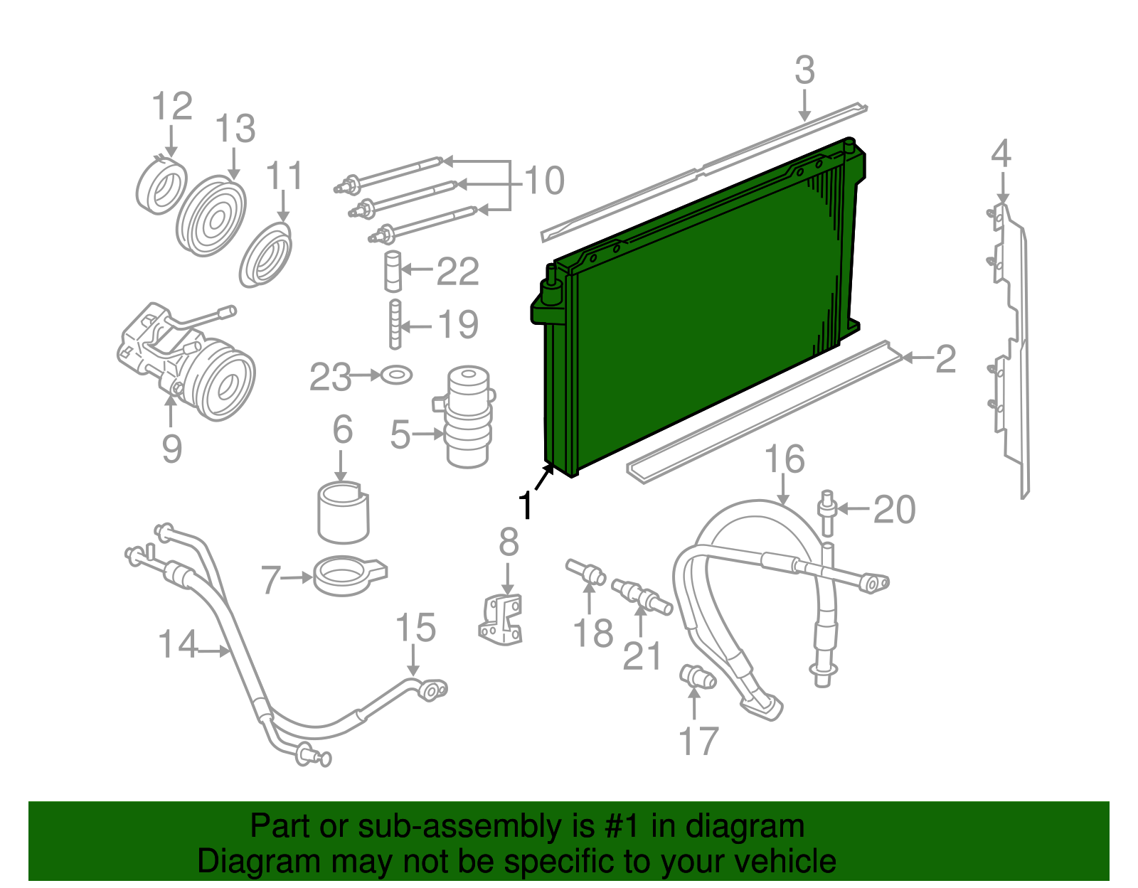 3W1Z-19712-AC - Condenser Assembly | My Ford Parts
