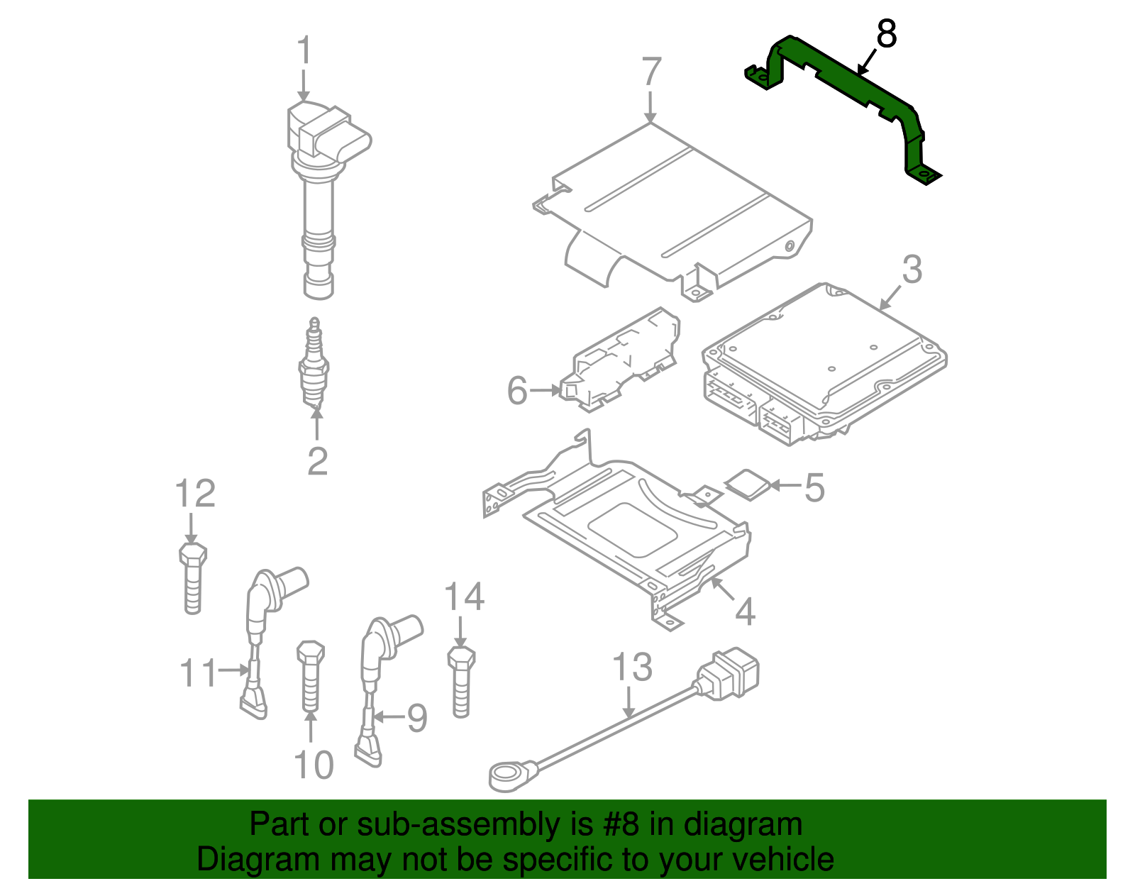 2009-2019 Volkswagen Engine Control Module (ECM) Bracket 6Q0-907-500-C ...