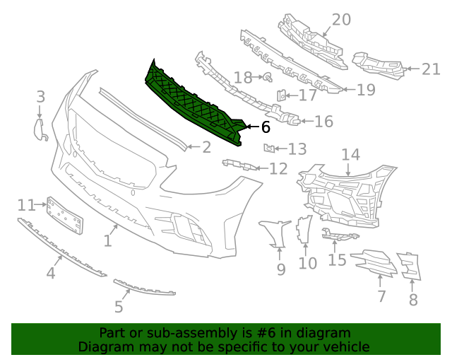 205-885-62-04 - Lower Grille 2019-2020 Mercedes-Benz | Mercedes-Benz ...