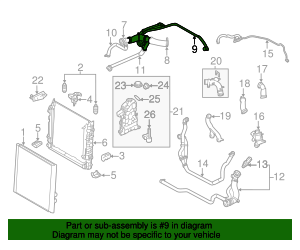 LR017359 - Engine Coolant Hose 2010-2012 Land Rover Range Rover ...