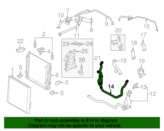 LR011480 - Hose & Tube Assembly - 2010-2012 Land Rover Range Rover ...