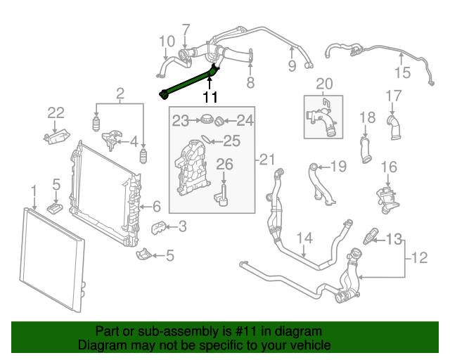 2010-2012 Land Rover Range Rover Upper Hose LR017364 | OEM Parts Online