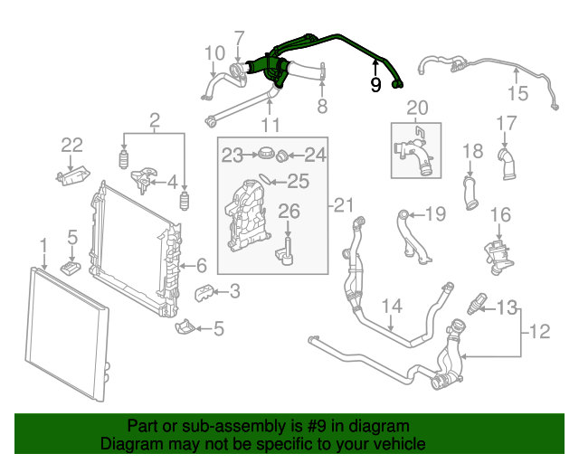 Genuine OEM Upper Hose Part# LR017359 Fits 2010-2012 Land Rover Range ...