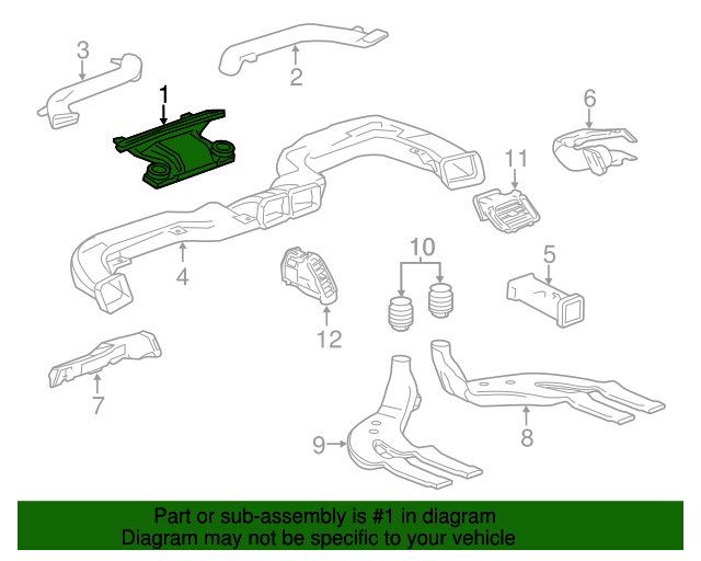 2014-2018 Chevrolet Impala Windshield Defroster Outlet Duct 22739026 ...