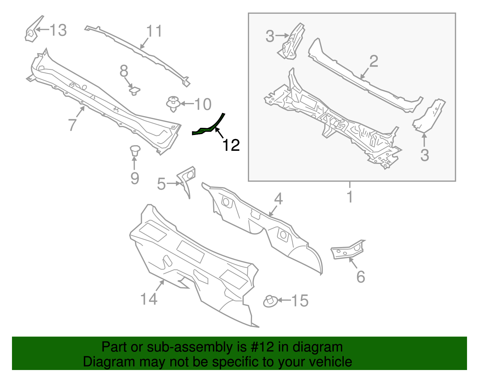 2014-2018 Subaru Forester Side Seal 91423SG000 | Subaru Parts Store