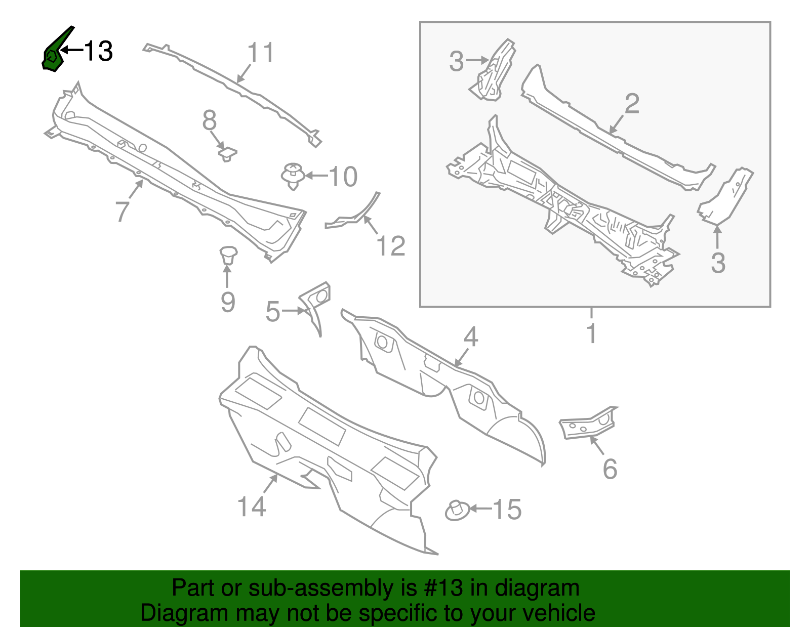 2014-2018 Subaru Forester Side Seal 91423SG010 | Subaru Parts Store