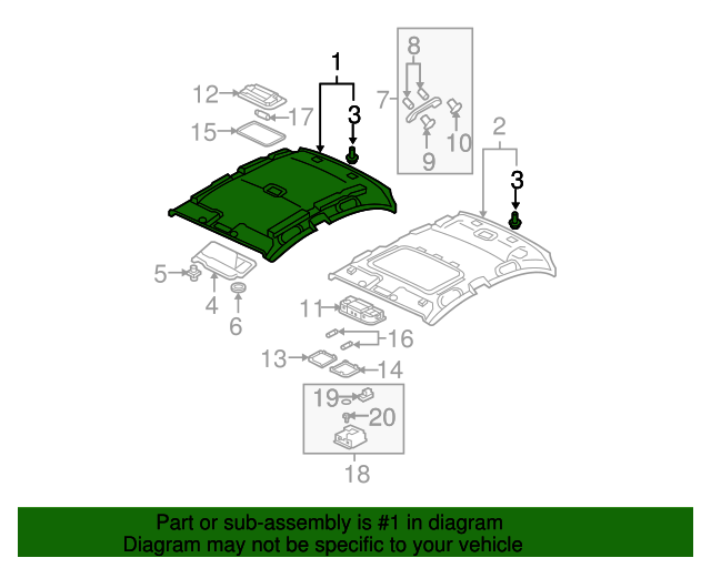 83200-SNE-A01ZD - Lining Assembly, Roof *YR400L* (Sienna Beige) - 2009 ...