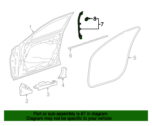 2015-2020 Mercedes-Benz Sealing, Driver Door 213-720-59-02 | Mercedes ...