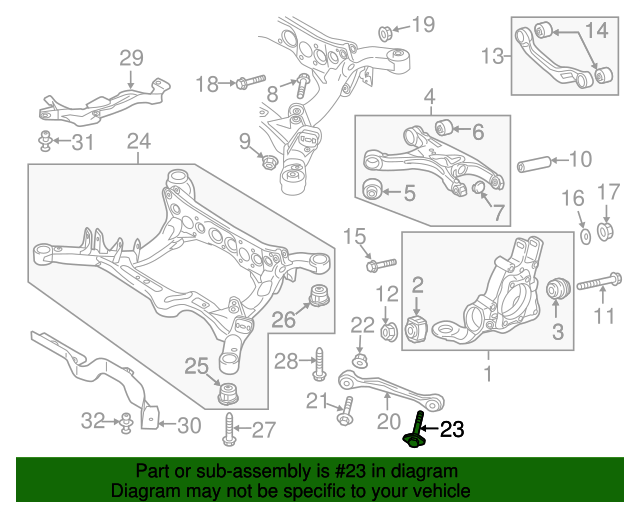2008-2018 Audi Ft Upper Control Arm Mount Bolt WHT-002-059 | Audi USA Parts