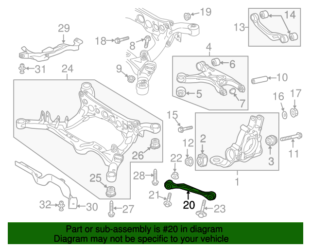 2009-2018 Audi Ft Upper Control Arm 8K0-501-529-L | OEM Parts Online
