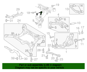 2008-2018 Audi Lower Control Arm Mount Bolt WHT-002-479 | Genuine Audi ...