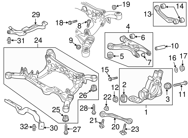2008-2018 Audi Lateral Arm Adjust Bolt WHT-002-053 | Audi USA Parts