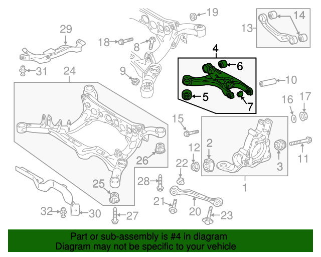 2009-2018 Audi Lower Control Arm 8R0-505-311-F | OEM Parts Online