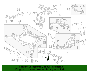 2008-2018 Audi Lateral Arm Adjust Bolt WHT-002-053 | Genuine Audi Parts